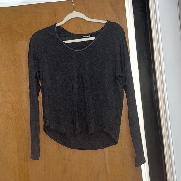 Express | Tops | Express Nwt Charcoal Grey Long Sleeve Tee | Poshmark